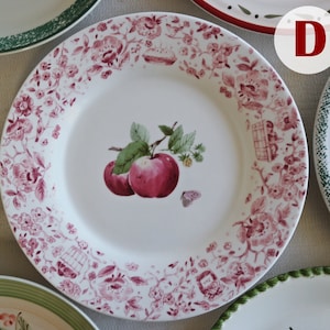 MISMATCHED DINNER PLATES - Apple Pattern - Red Delicious Apples ...