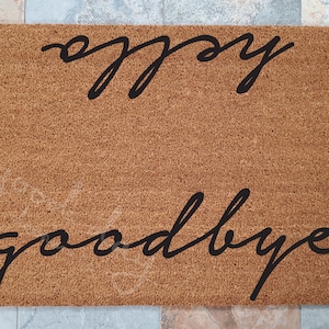 Hello Goodbye Door Mat / Custom Doormats / Welcome Mat / Personalized ...