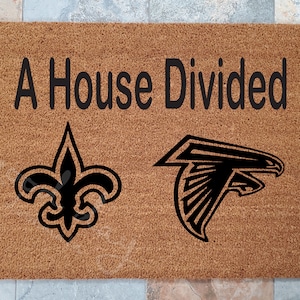 House Divided Sports Coir Doormat: Personalized Welcome Mat - Etsy