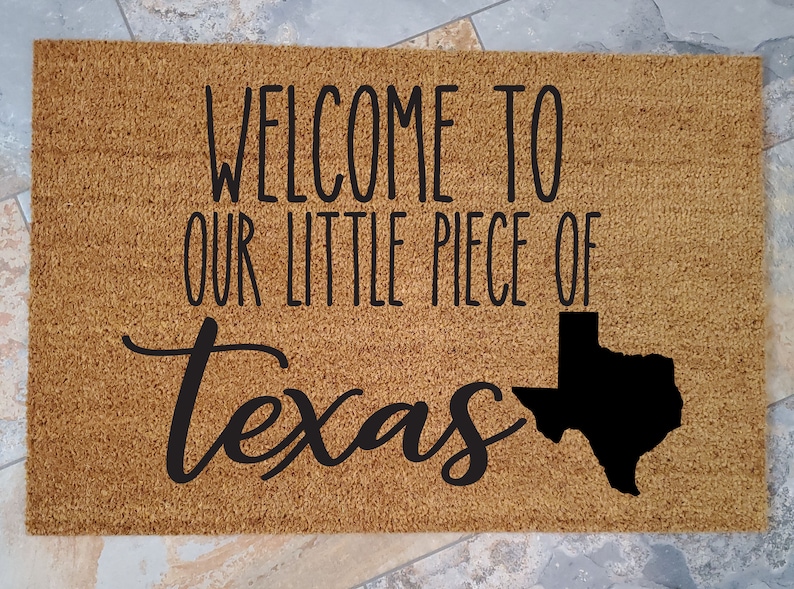Welcome to Our Little Piece of Texas State Welcome Mat | Etsy
