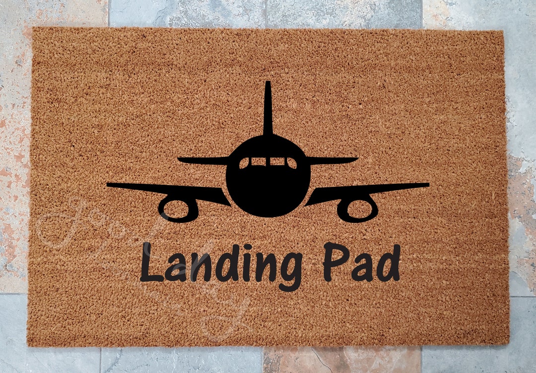 Airplane Welcome Mat: Coir Aircraft Doormat, Plane Decor - Etsy