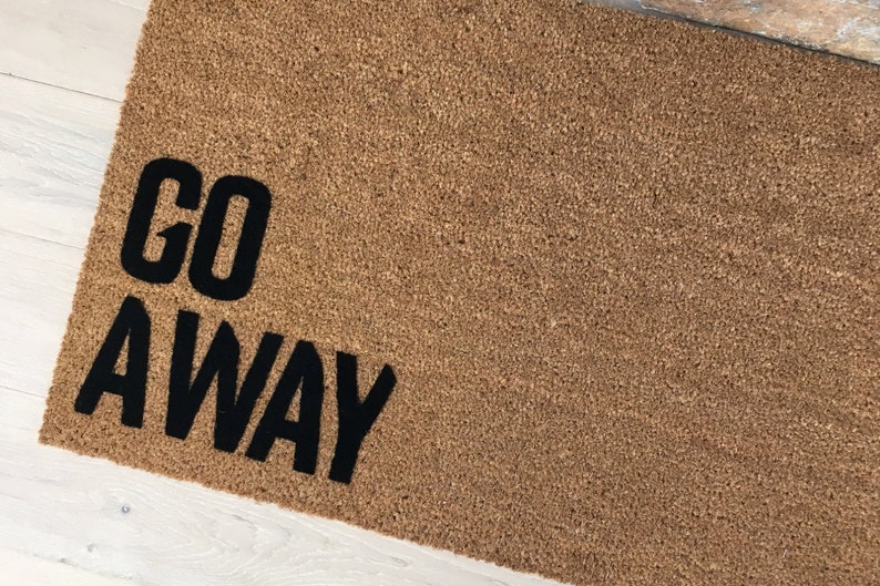 Go Away Doormat: Funny Coir Door Mat - Etsy