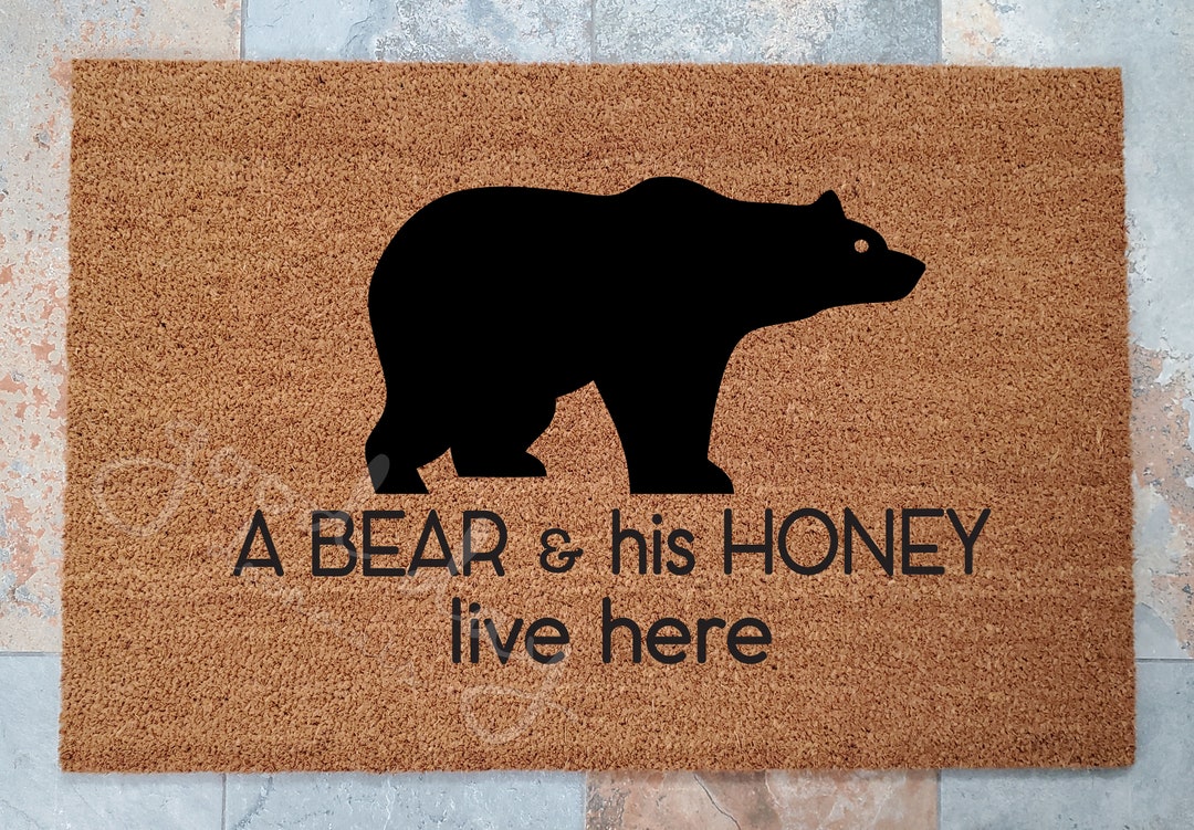 Bear and Honey Coir Doormat: Personalized Welcome Mat - Etsy