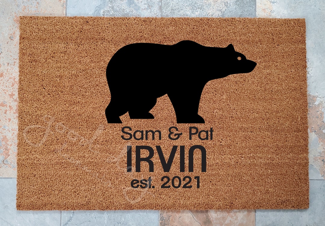 Black Bear Doormat / Personalized Doormat / Door Mats / Outdoors ...