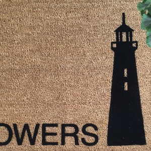 Lighthouse Coir Doormat: Personalized Beach Welcome Mat - Etsy