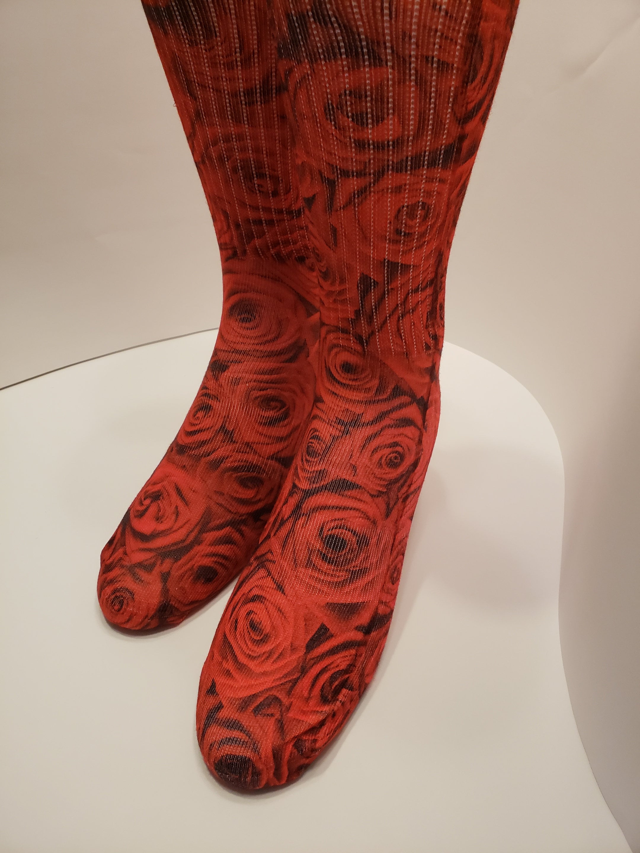 Red Rose Socks / Flower Socks / Custom Socks / Fun to Wear / | Etsy