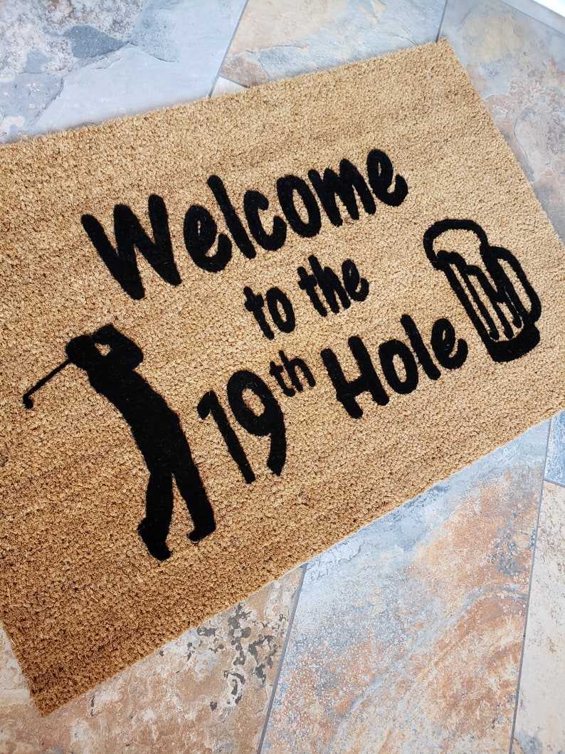 The 19th Hole Door Mat / Golf Doormat / Welcome Mat / Custom - Etsy