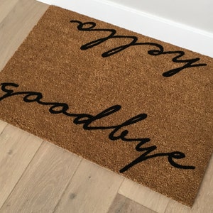 Hello Goodbye Door Mat / Custom Doormats / Welcome Mat / Personalized ...