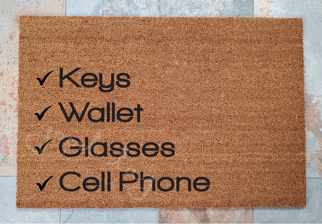 Check List Doormat / Don't Forget Your Stuff! / Welcome Mat / Custom ...
