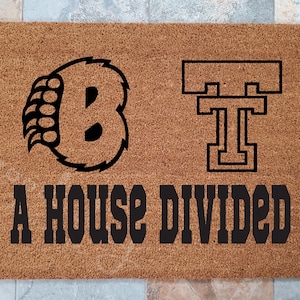 House Divided Sports Coir Doormat: Personalized Welcome Mat - Etsy