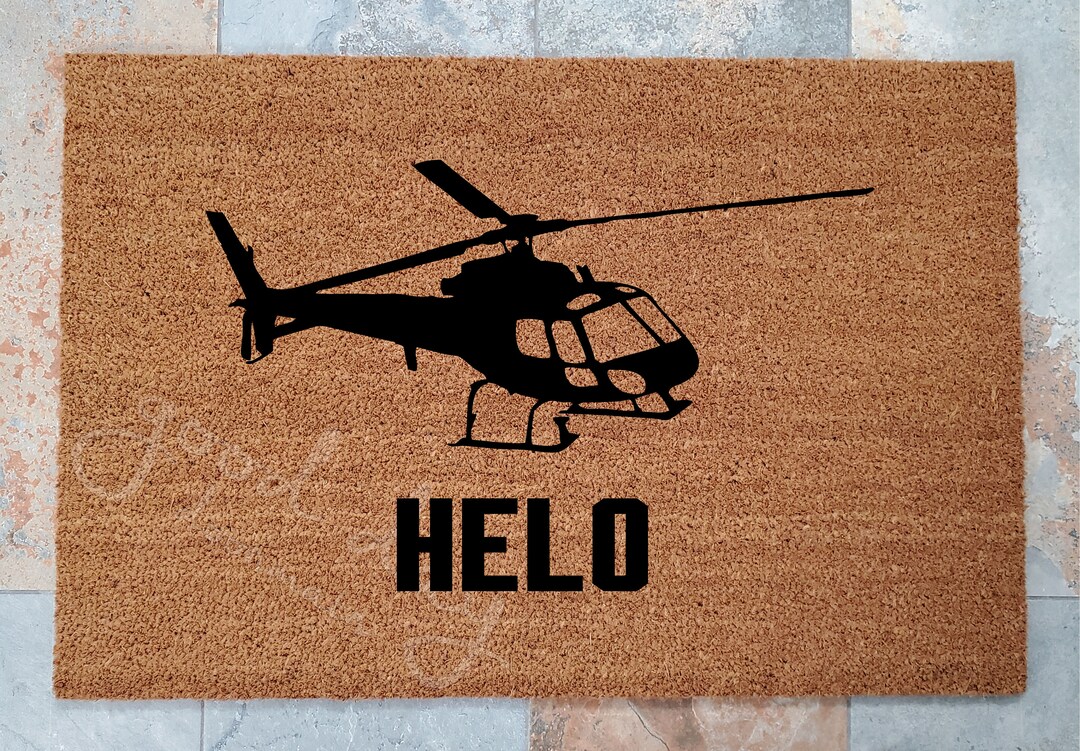 Custom Helicopter Coir Doormat: Pilot Gift, Aviation Decor - Etsy