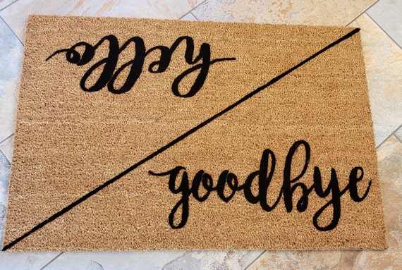 Hello Goodbye Door Mat Welcome Mat Custom Doormats - Etsy
