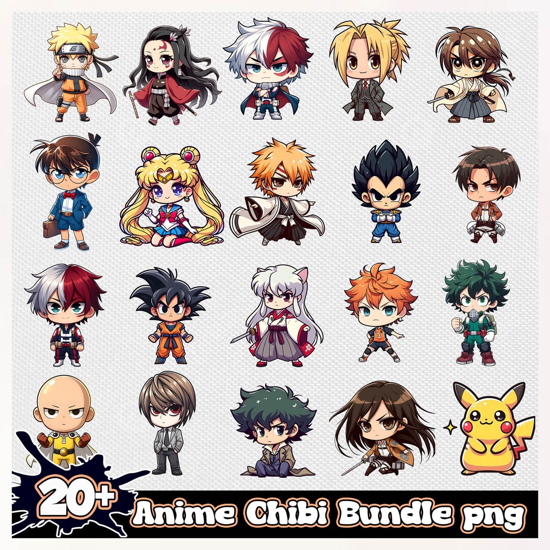 Anime Chibi Png Bundle, Manga Png Mega Bundle, Anime Png Sublimation ...