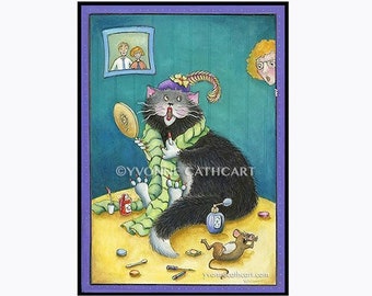 Sassy Cats Art Print, 8x10 Cat Wall Art, Kitty Lover Gift, Party ...