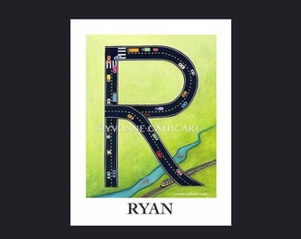 The Letter R Typographic Print Alphabet Print Monogram - Etsy