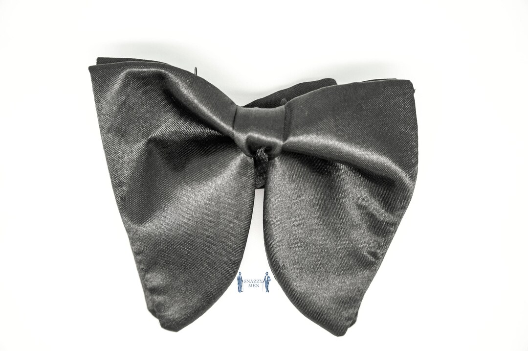 Oversized Bow Tie Black Silk Bow Tie, Big Bow Tie, Satin Bow Tie - Etsy