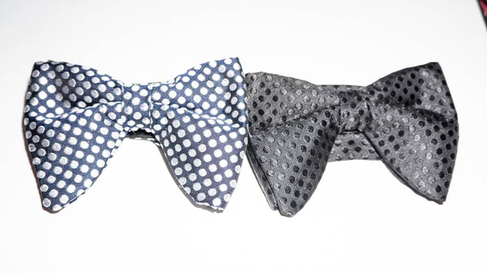 Set of 2 Polka Dot Bow Ties Oversized Bow Tie, Big Bow Tie, Polka Dot ...
