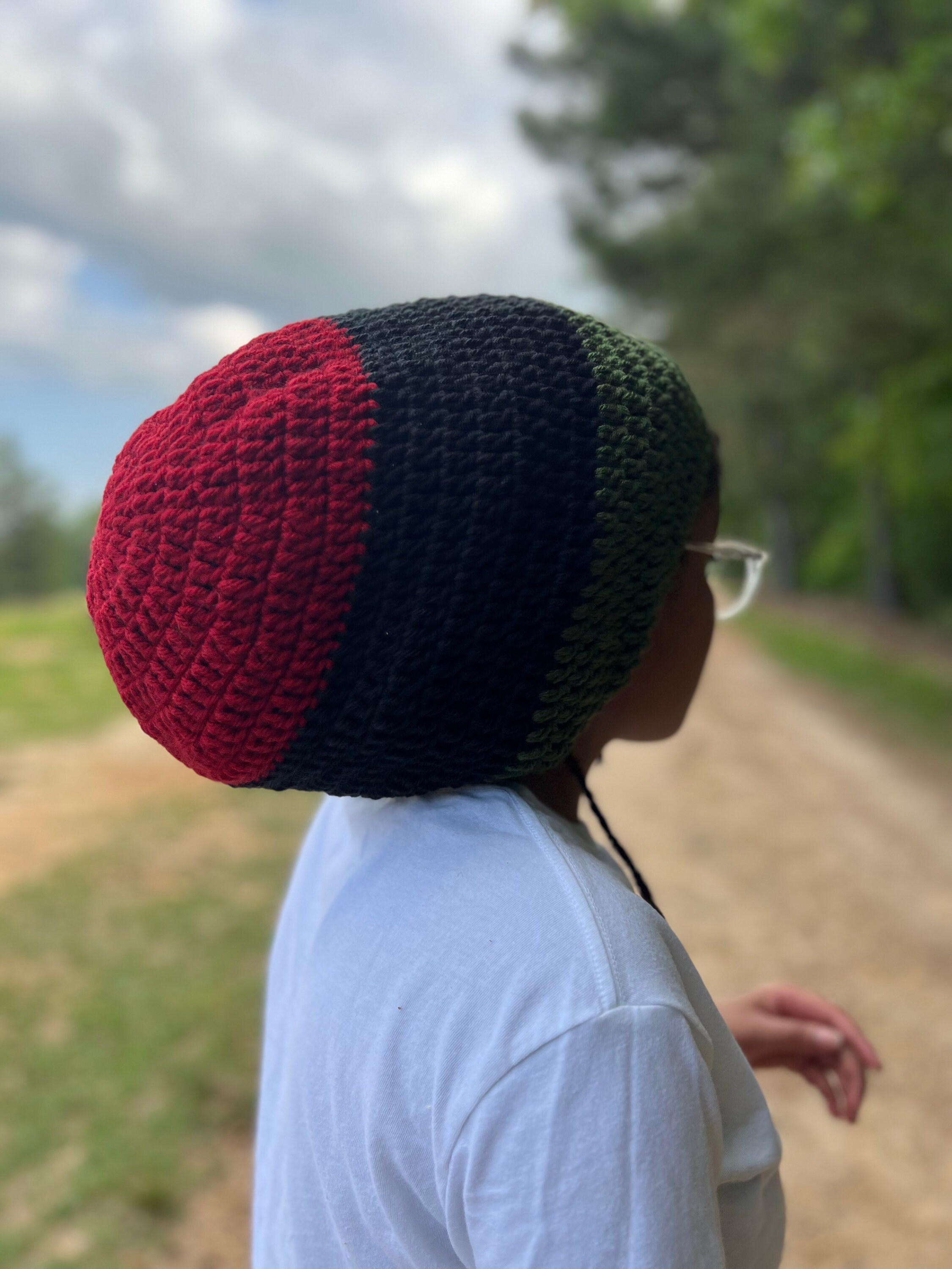 Red Black Green “earther” Crochet Loc Tam Pan African Flag - Etsy