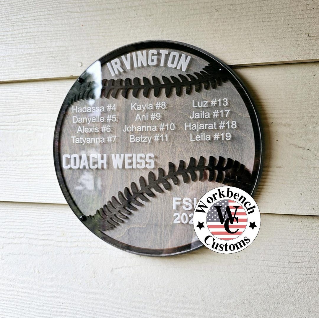 Personalized Baseball Plaque: Softball Coach Gift, End of Season Award ...