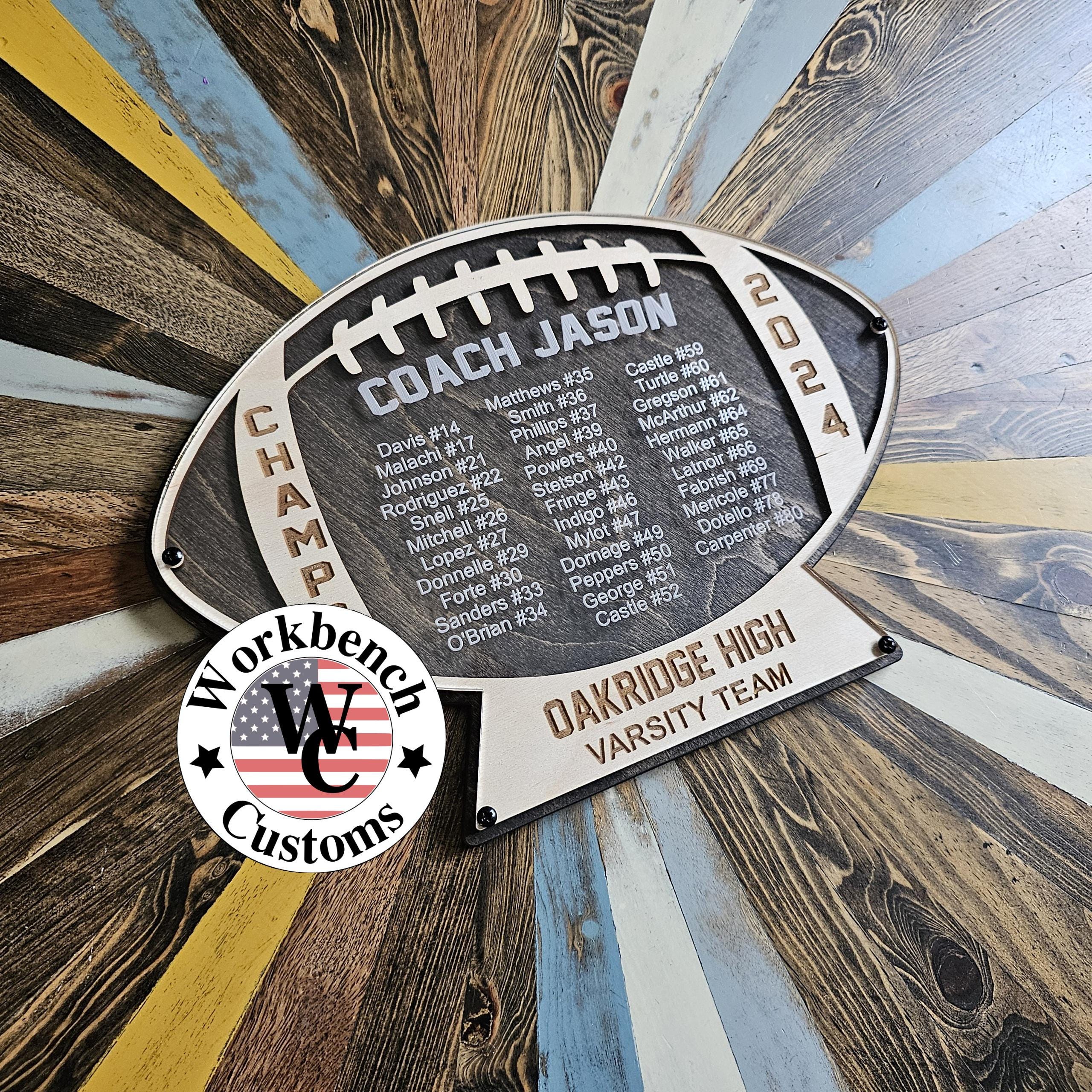 Personalized Football Plaque, End of Season Gift - Etsy