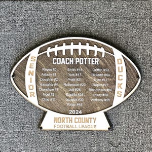 Personalized Football Plaque, End of Season Gift - Etsy