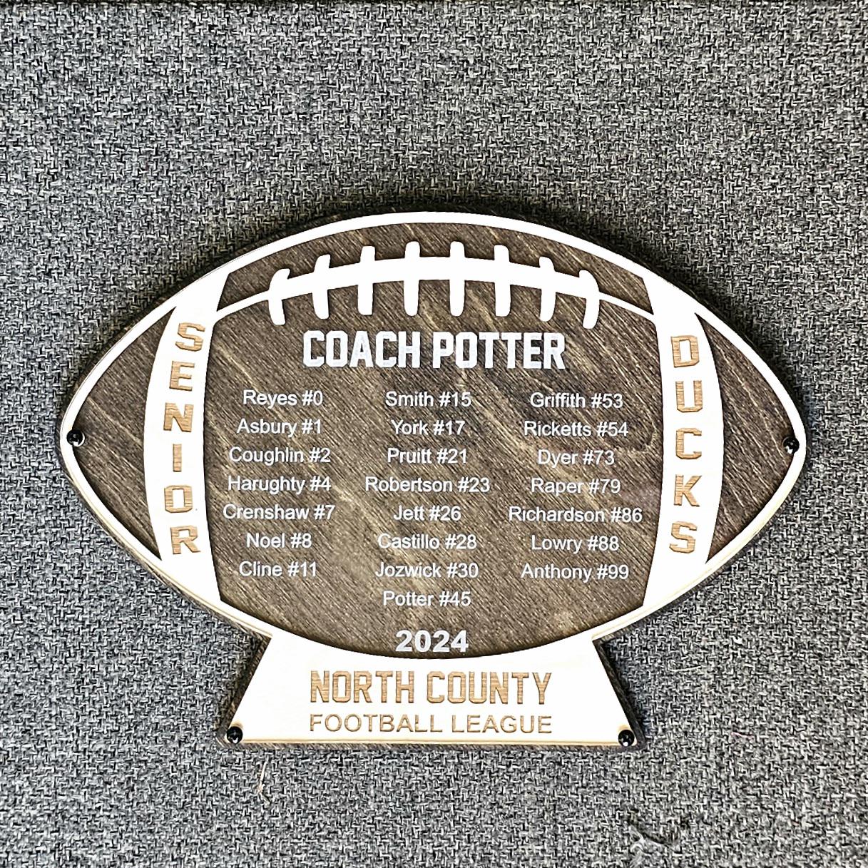 Personalized Football Plaque, End of Season Gift - Etsy