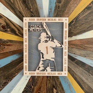 Baseball Coach Gift Baseball Sign - Etsy