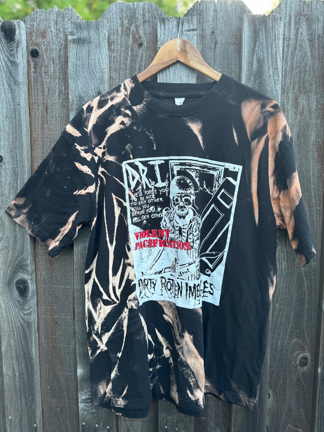 DRI Dirty Rotten Imbeciles Tie-dye Bleached Tee-shirt - Etsy