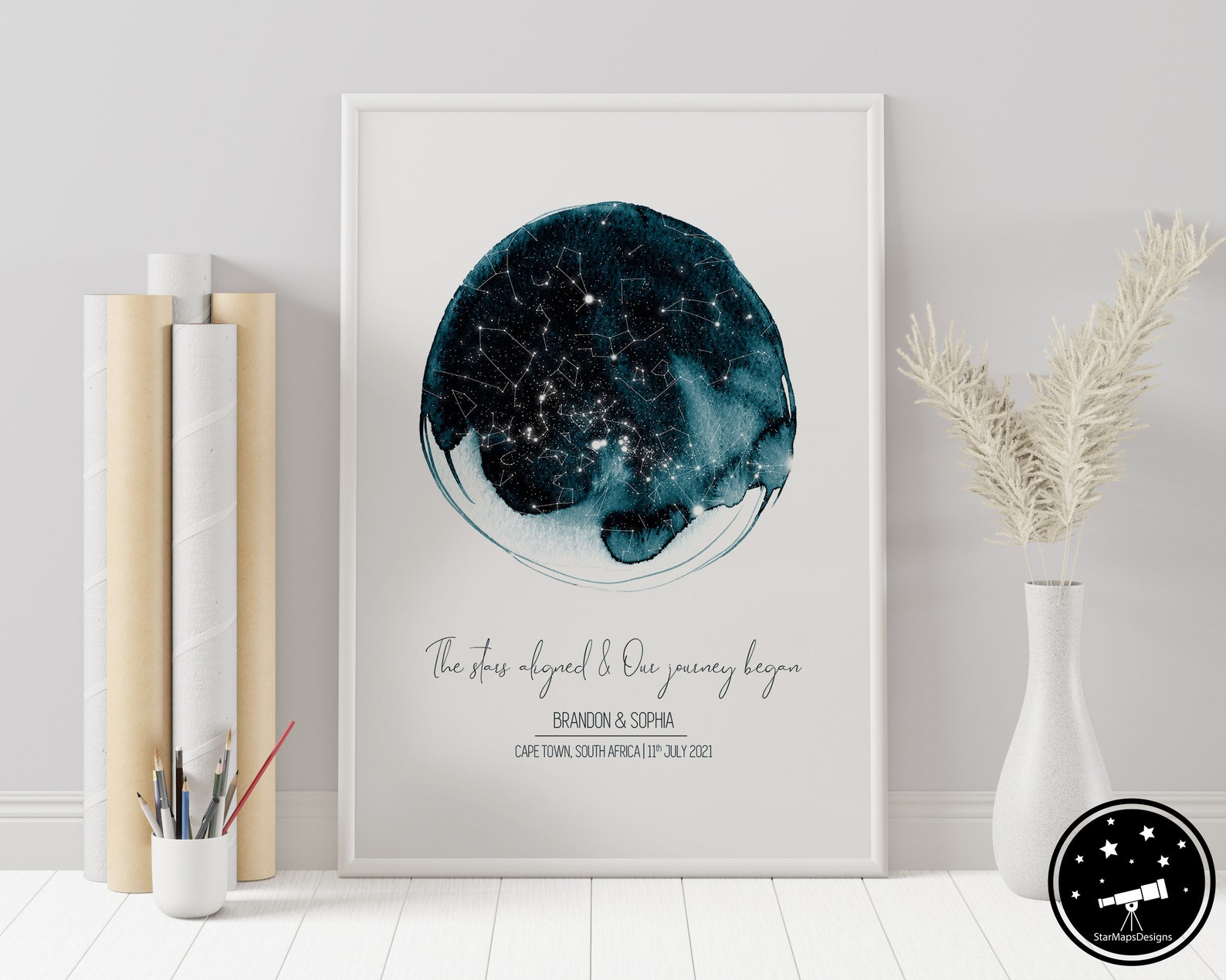Stars on Wedding Night Custom Constellation Star Map by Date - Etsy