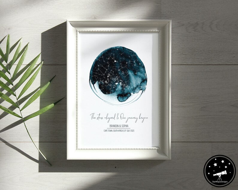 Stars on Wedding Night Custom Constellation Star Map by Date - Etsy