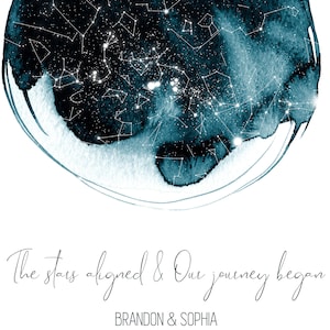 Stars on Wedding Night Custom Constellation Star Map by Date - Etsy