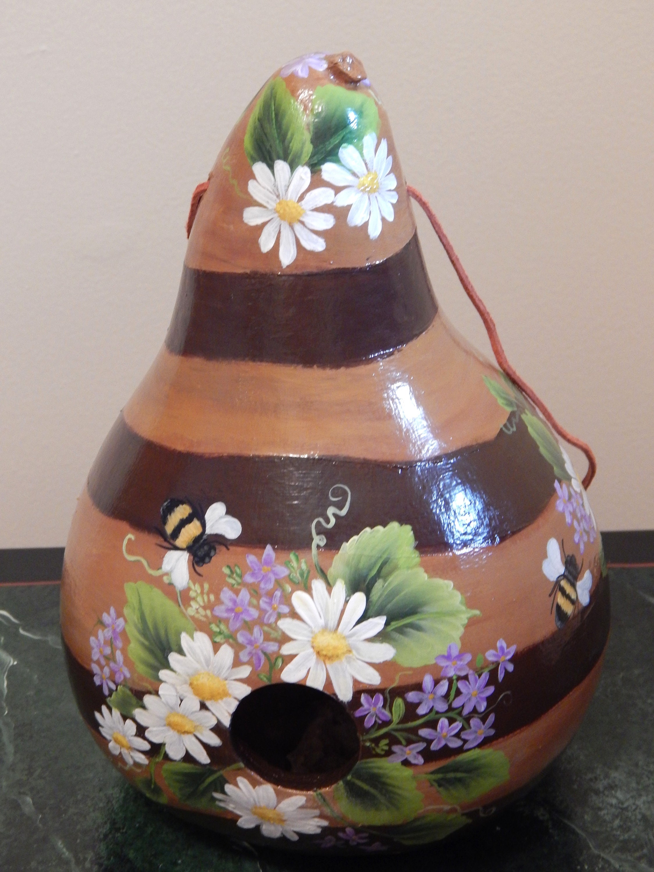 Painted Gourd Birdhouse. Gourd Birdhouse. Painted Gourd. Garden Decor ...