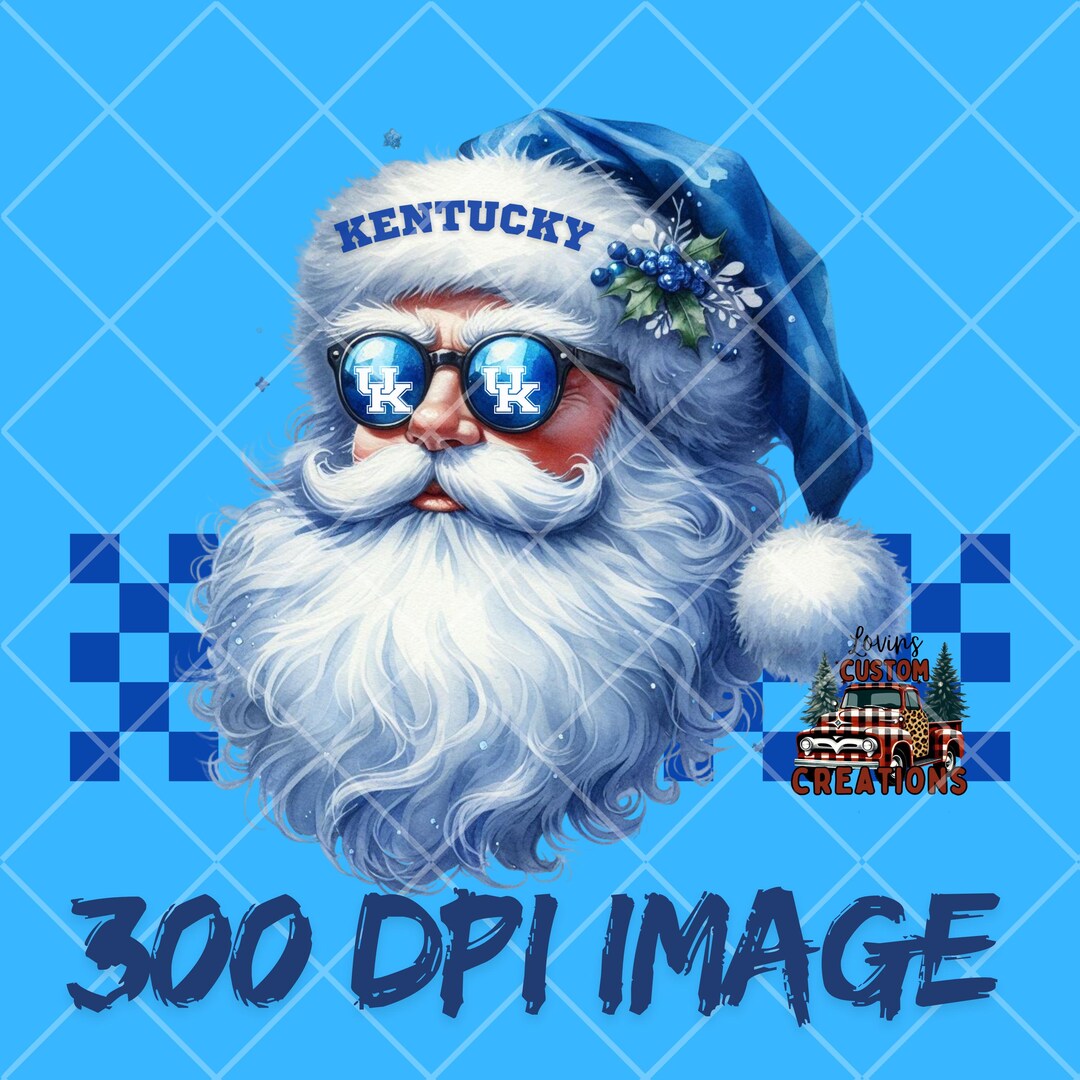 University of Kentucky Wildcats Christmas Santa PNG - Etsy