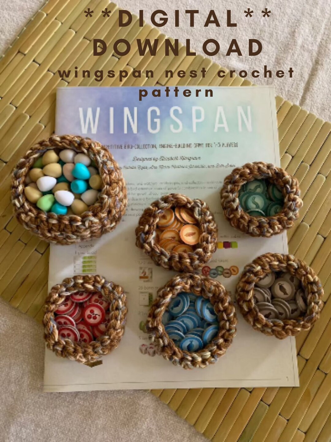 Crochet Pattern for Wingspan Birdsnests - Etsy