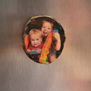 Personalized Photo Frame Magnet, Fridge Magnet Set, Wood Magnet Round ...