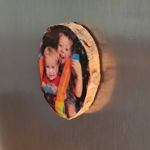 Personalized Photo Frame Magnet, Fridge Magnet Set, Wood Magnet Round ...