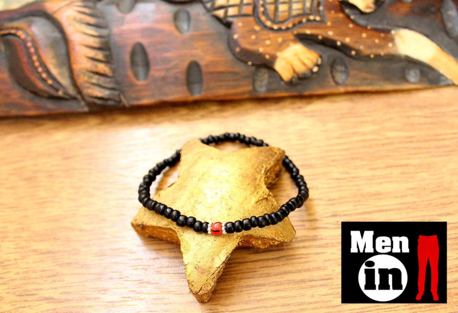 Mens Black Matte Seed Bead Bracelet, Minimalist Style - Etsy