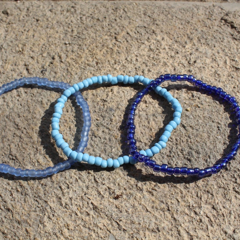 Blue Beads Bracelet - Etsy