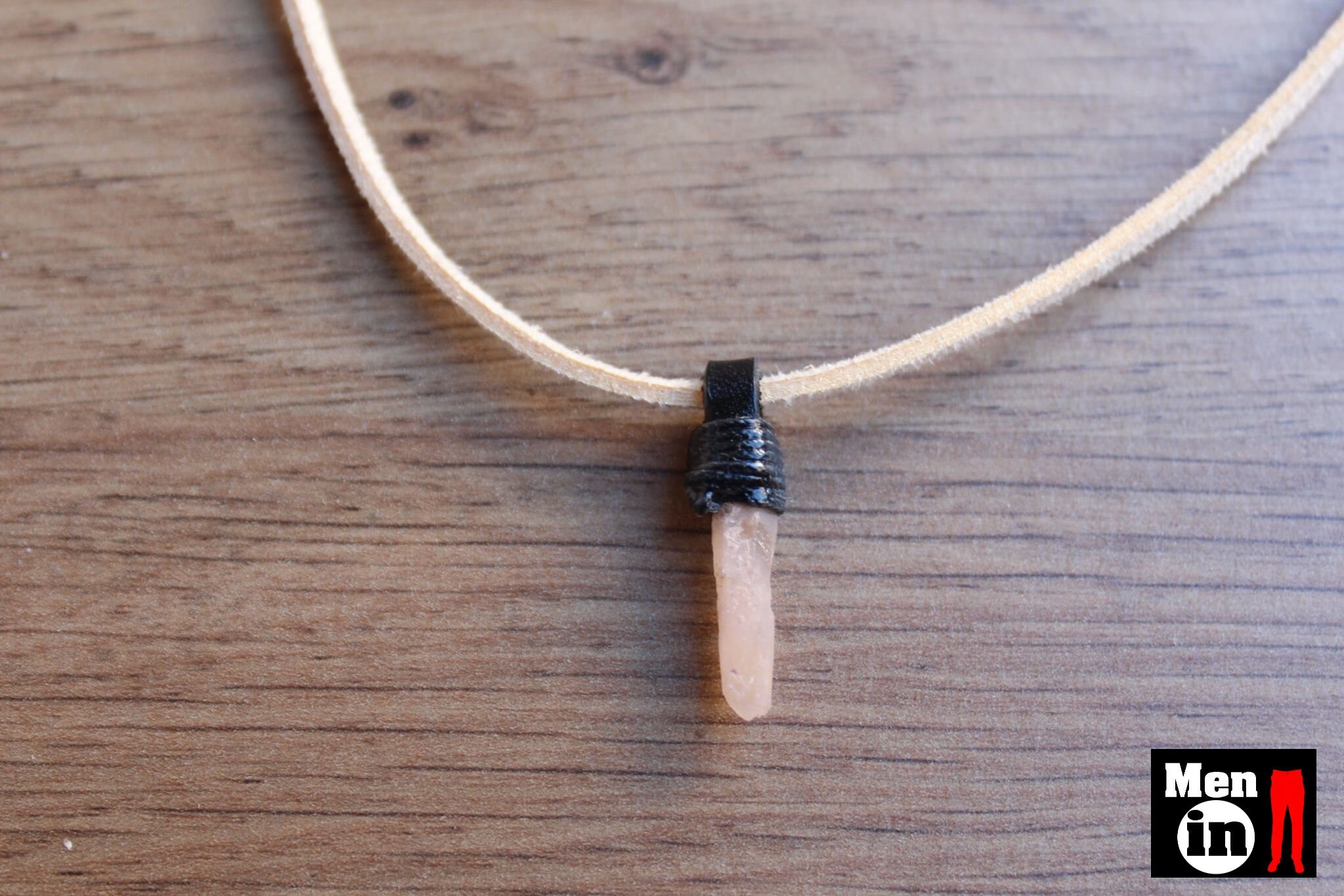 Suede Leather Necklace, Raw Crystal Pendant, Boho Choker - Etsy