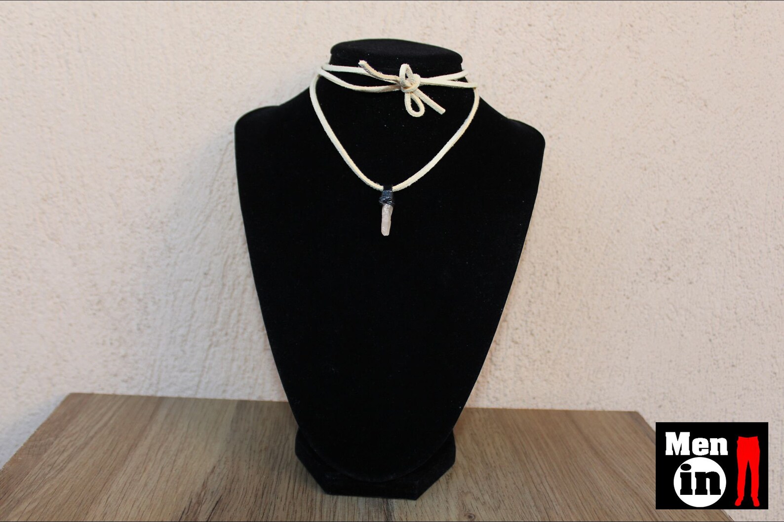 Suede Leather Necklace, Raw Crystal Pendant, Boho Choker - Etsy