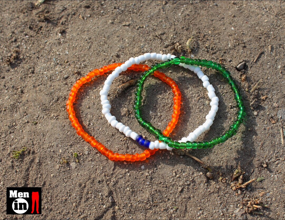 India Flag Bracelet, Flag Bracelets, Bracelet With India Flag, Seed ...
