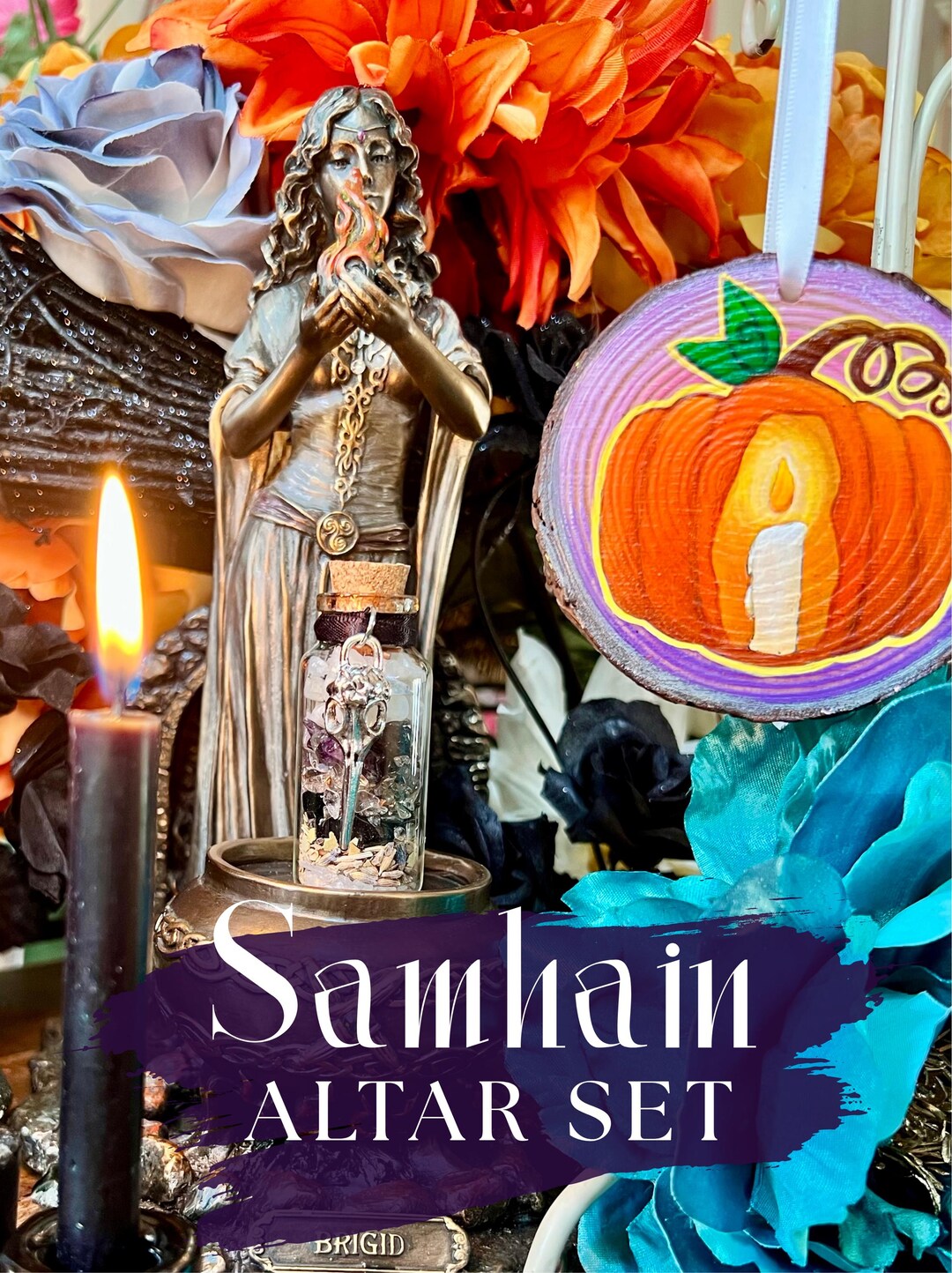 Samhain Altar Kit: Witchcraft Sabbat Set With Spell Jar and Tile - Etsy