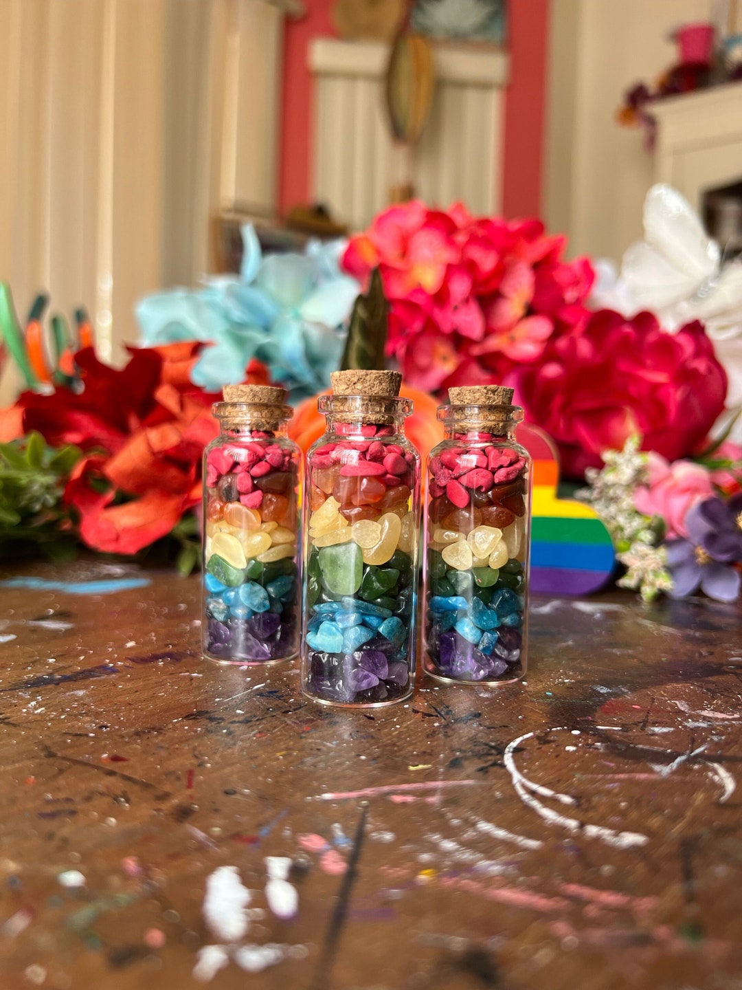 LGBTQ Pride Crystal Intention Jar: Love & Confidence Altar Tool - Etsy