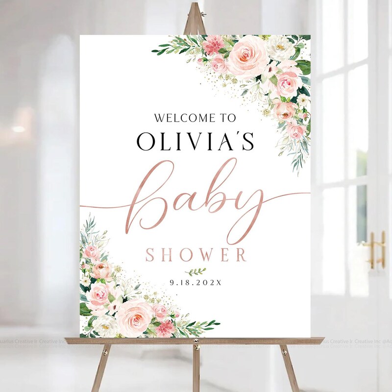 Pink Baby Shower Welcome Sign - Etsy