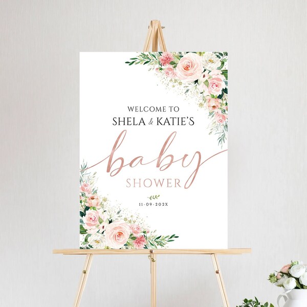 Pink Baby Shower Welcome Sign - Etsy