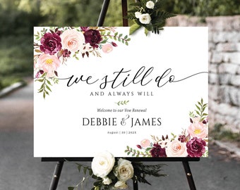 Greenery Vow Renewal Sign We Still Do Sign Vow Renewal - Etsy