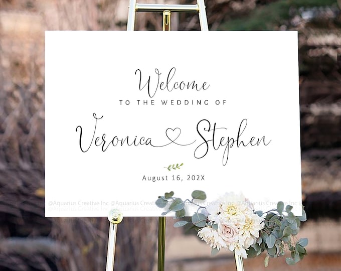 Wedding Welcome Sign, Wedding Poster, Wedding Reception Sign, Wedding ...