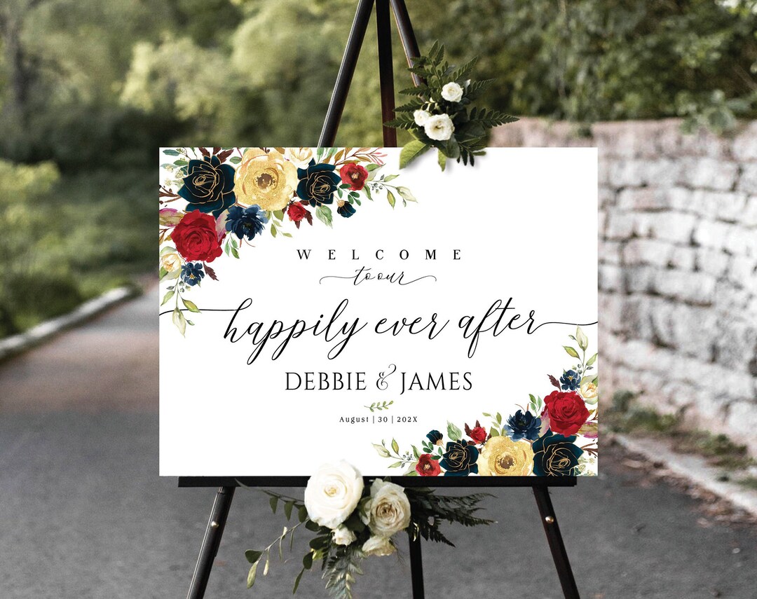 Wedding Welcome Sign, Wedding Invitations, Engagement Sign, Rehearsal ...