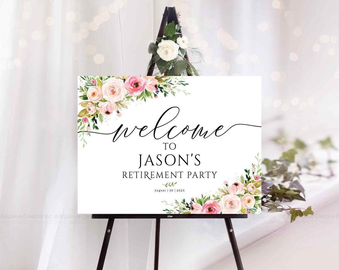 Retirement Party Sign, Retirement Welcome Sign, Retirement Celebration ...