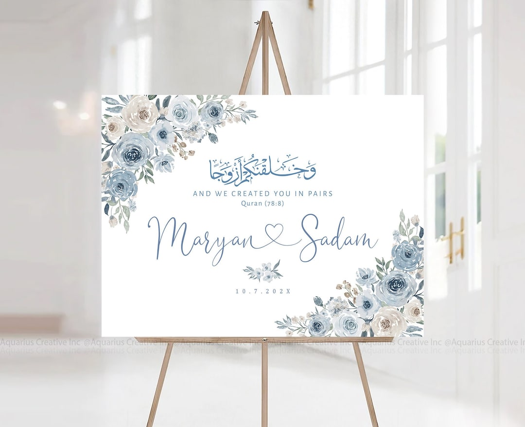 Nikkah Ceremony Sign, Nikah Welcome Sign, Islamic Wedding Sign ...